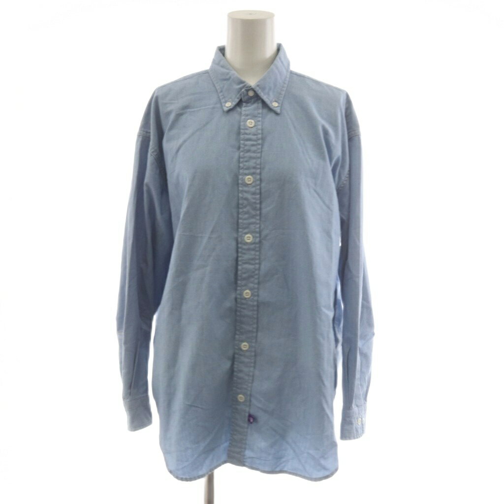 【中古】ノースフェイス パープルレーベル THE NORTH FACE PURPLE LABEL ボタンダウン シャンブレー フィールド シャツ Button Down Chambray Field Shirt 長袖 S 水色 ライトブルー...