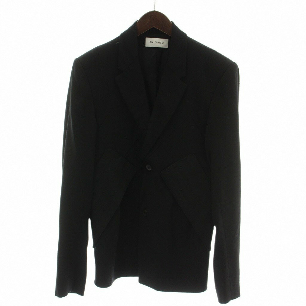 【中古】ティムコペンズ TIM COPPENS テーラードジャケット 上着 S 黒 長袖 /GG メンズ 【ベクトル 古着】 260428表記サイズS実寸サイズ肩幅：42cm　身幅：44.5cm　着丈：68cm　袖丈：66cm　　素材本体 ...
