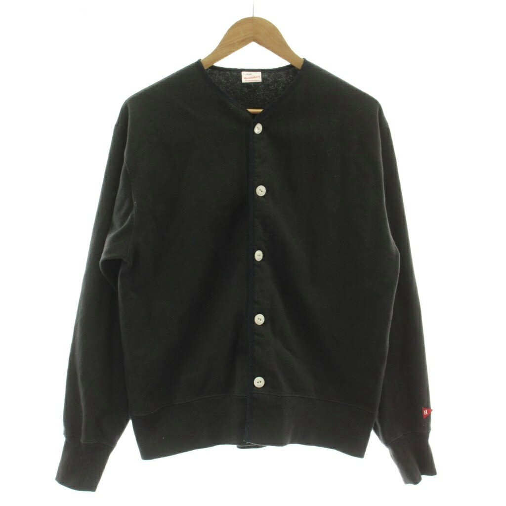 【中古】ヘルスニット healthknit カーディガン L 黒 ブラック 無地 ノーカラー 長袖 /DU メンズ 【ベクトル 古着】 260511ブランドヘルスニット healthknit表記サイズL実寸サイズ肩幅：49cm　身幅：54c...
