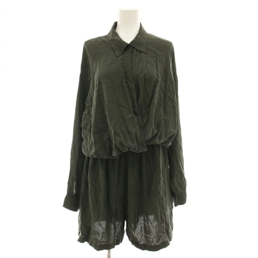 【中古】コルピエロ COL PIERROT ミューズ ドゥーズィーエムクラス MUSE de Deuxieme Classe 別注 25SS キャッシュ CACHEオールインワン つなぎ 長袖 ショートパンツ カーキ 25030520106...