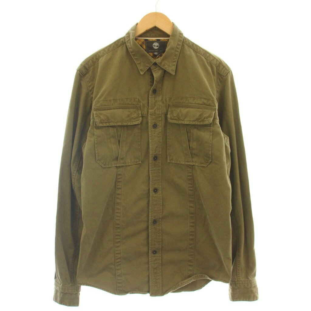 【中古】ティンバーランド Timberland ESTABLISHED ミリタリー シャツジャケット 長袖 シャツ M カーキ 1126J /☆G メンズ 【ベクトル 古着】 260521ブランドティンバーランド Timberland表記サ...