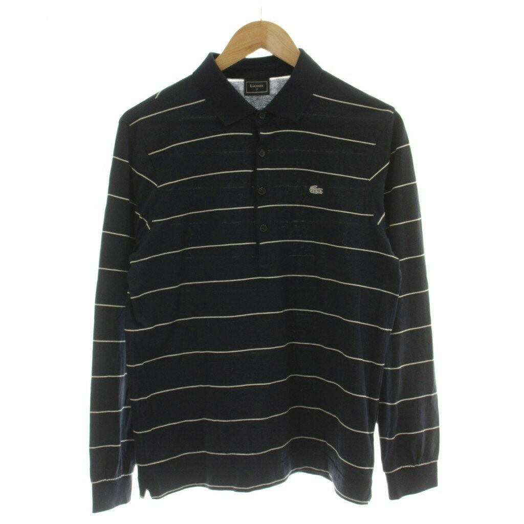 【中古】ラコステ LACOSTE ポロシャツ 3 紺 ネイビー ボーダー柄 ポロ襟 長袖 /DU メンズ 【ベクトル 古着】 260521ブランドラコステ LACOSTE表記サイズ3実寸サイズ肩幅：41cm　身幅：48cm　着丈：66cm　...