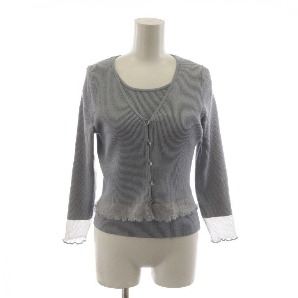 【中古】プロポーション ボディドレッシング PROPORTION BODY DRESSING アンサンブル カーディガン 長袖 ニット ノースリーブ M 水色 ライトブルー /RR レディース 【ベクトル 古着】 260526ブランドプロポ...