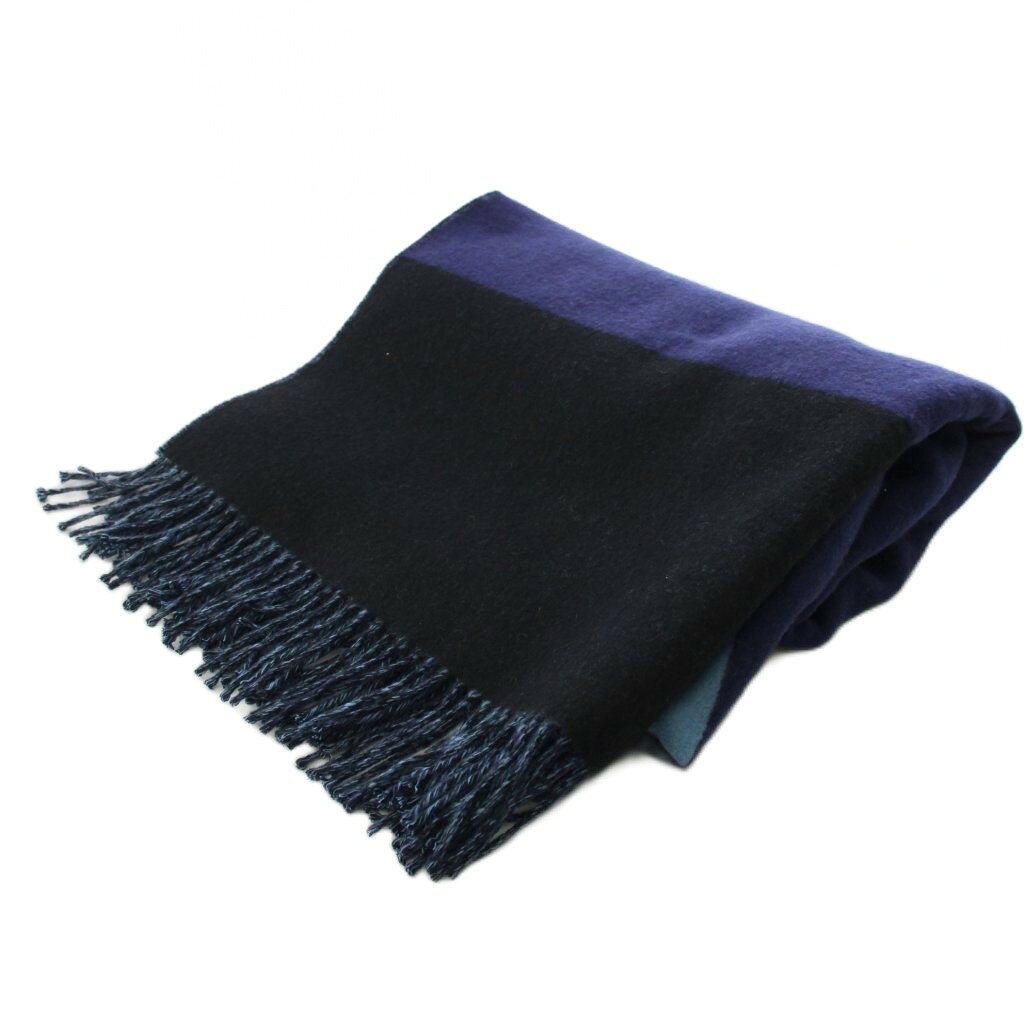【中古】エルメス HERMES フリンジストール 大判 カシミヤ100％ 紺 黒 /KH ■OH レディース 【ベクトル 古着】 260529ブランドエルメス HERMES実寸サイズ全長（フリンジ含まず）：172cm　幅：72cm　　素材カ...