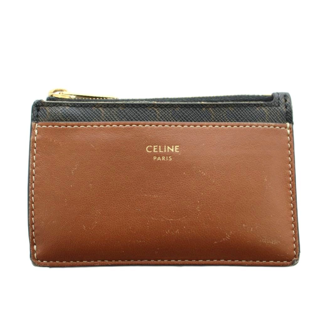 【中古】セリーヌ CELINE トリオンフ カードケース コインケース 小銭入れ 黒 ブラック 茶 ブラウン /AN15 ■OH レディース 【ベクトル 古着】 260604ブランドセリーヌ CELINE実寸サイズヨコ：約11cm　タテ：約...