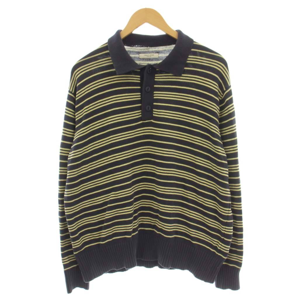 【中古】フリークスストア FREAKS STORE ポロシャツ ボーダー 長袖 F ネイビー 黄色 /☆G ■MA レディース 【ベクトル 古着】 260602ブランドフリークスストア FREAKS STORE表記サイズF/実寸サイズをご参...