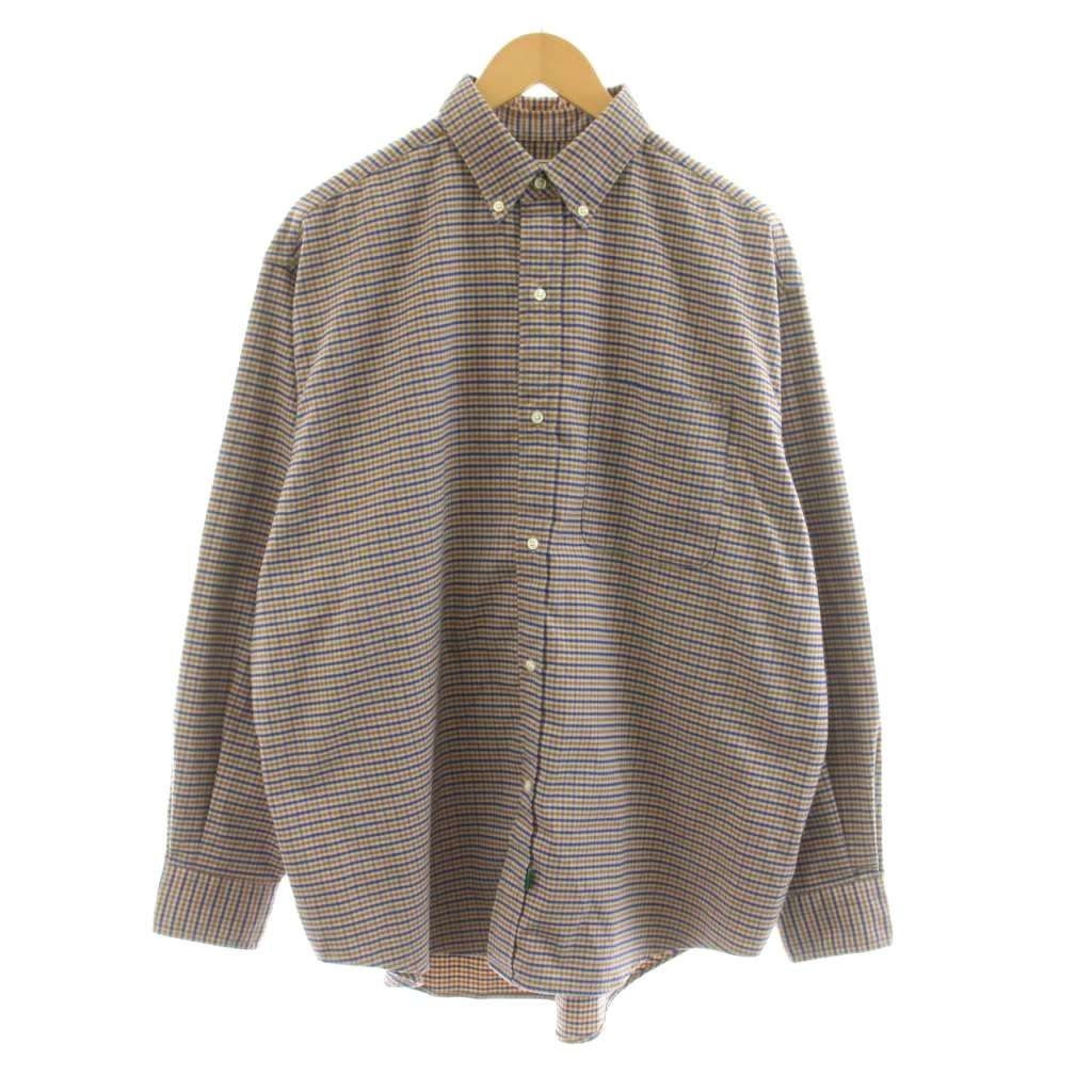 【中古】エルエルビーン L.L.BEAN Kittery Long Sleeve Shirt ボタンダウンシャツ カジュアルシャツ 長袖 チェック柄 L 茶 ブラウン 紺 ネイビー 5475-1040 /KU メンズ 【ベクトル 古着】 2...