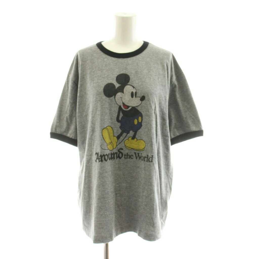 【中古】シンゾーン Shinzone Disney TEE MICKEY RINGER TEE Tシャツ カットソー 半袖 ミッキー プリント F0 グレー 24SMSCU09 /KU レディース 【ベクトル 古着】 260611ブランドシ...