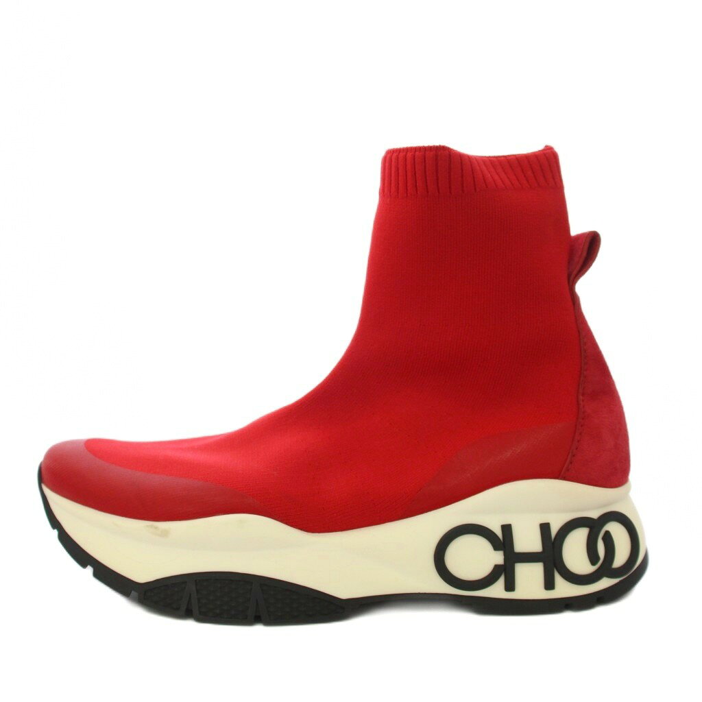 【中古】ジミーチュウ JIMMY CHOO RAINE SOCK ハイカットソックススニーカー シューズ 24cm レッド /BM レディース 【ベクトル 古着】 260609ブランドジミーチュウ JIMMY CHOO表記サイズサイズ表記な...