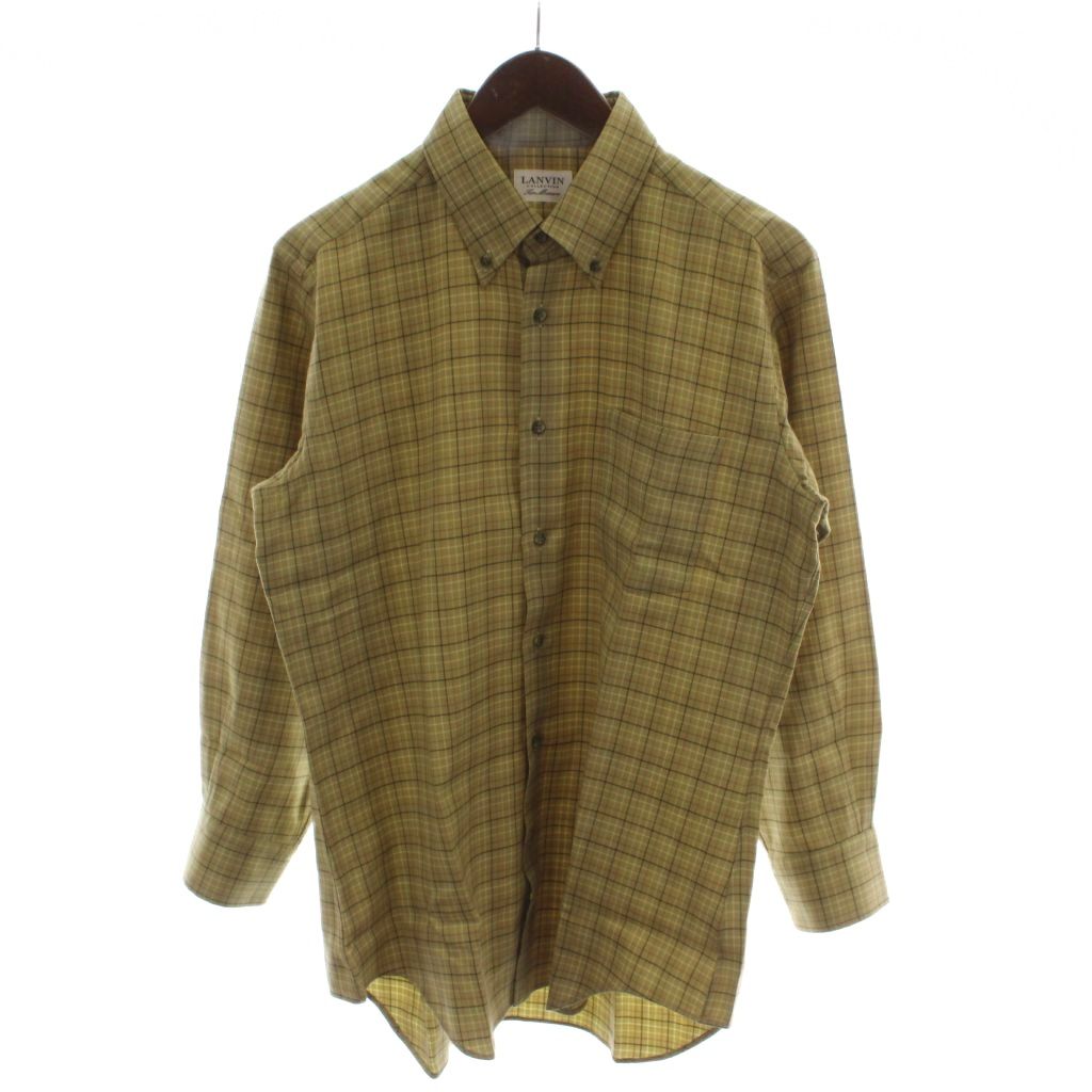 【中古】ランバン LANVIN ネルシャツ ウール 緑 グリーン チェック柄 ボタンダウンカラー 長袖 /GG メンズ 【ベクトル 古着】 260613ブランドランバン LANVIN表記サイズサイズなし（実寸サイズをご確認下さい）実寸サイズ...