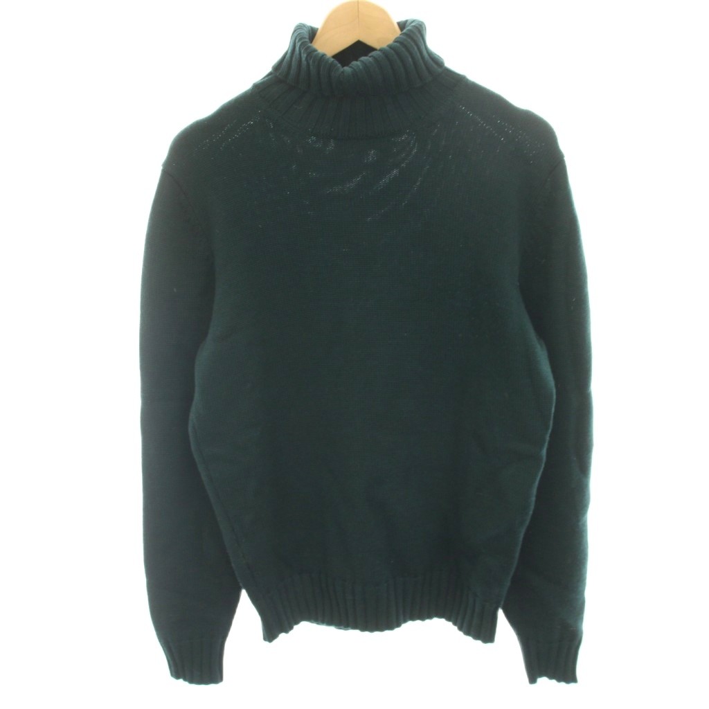 【中古】サンモリッツ S.Moritz ニット セーター タートルネック 長袖 ウール 46 緑 グリーン /HN メンズ 【ベクトル 古着】 260615表記サイズ46実寸サイズ肩幅：41cm　身幅：48cm　着丈：60cm　袖丈：62c...