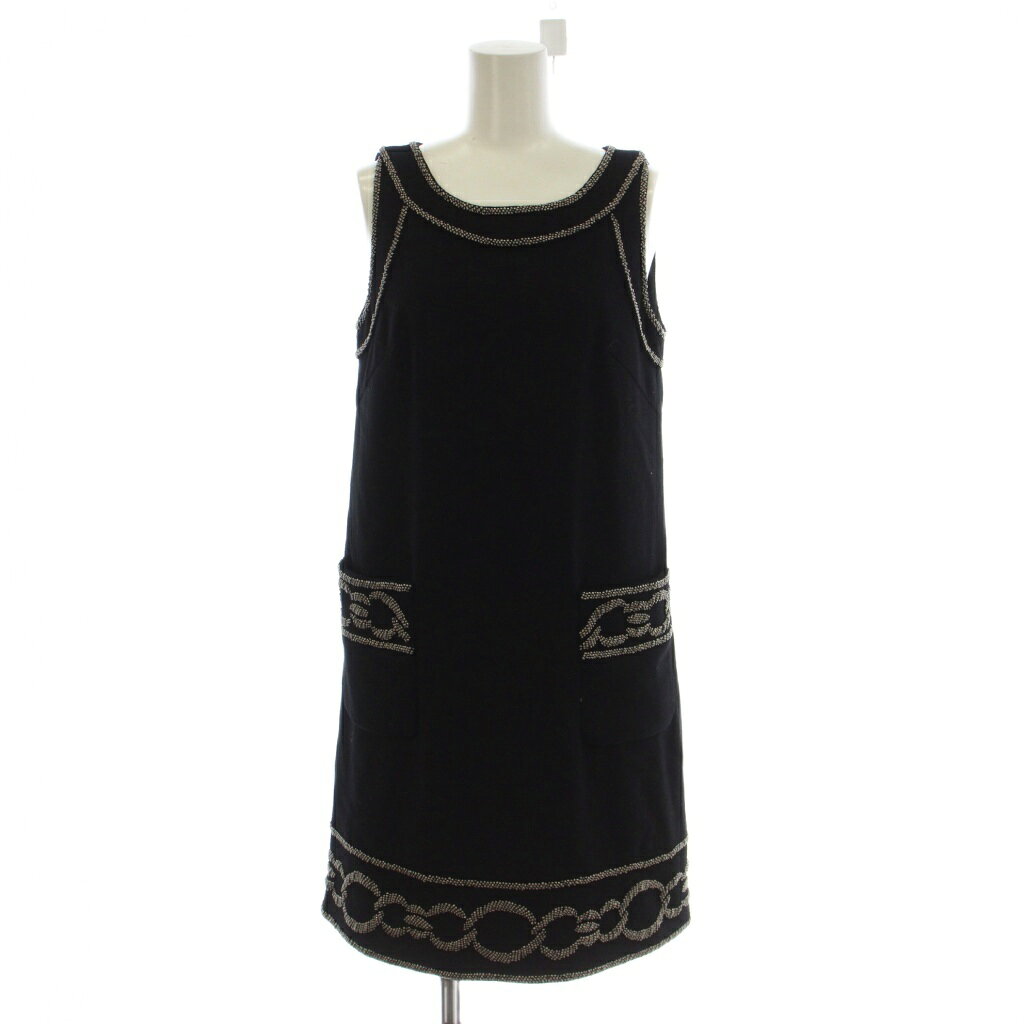 【中古】ダイアグラム グレースコンチネンタル Diagram GRACE CONTINENTAL ワンピース 36 黒 ブラック カシミヤ混 ノースリーブ ラウンドネック ミニ丈 /LP46 レディース 【ベクトル 古着】 260616ブラ...