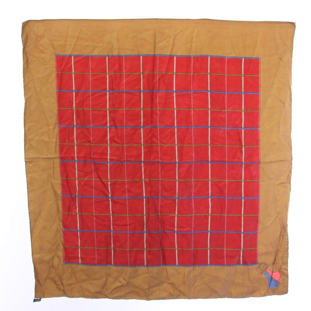 【中古】バーバリー BURBERRY ヴィンテージ スカーフ ポケットチーフ 絹 シルク 茶 キャメル 赤 レッド 青 ブルー チェック柄 /TK 30 ■MA レディース 【ベクトル 古着】 260618ブランドバーバリー BURBERR...