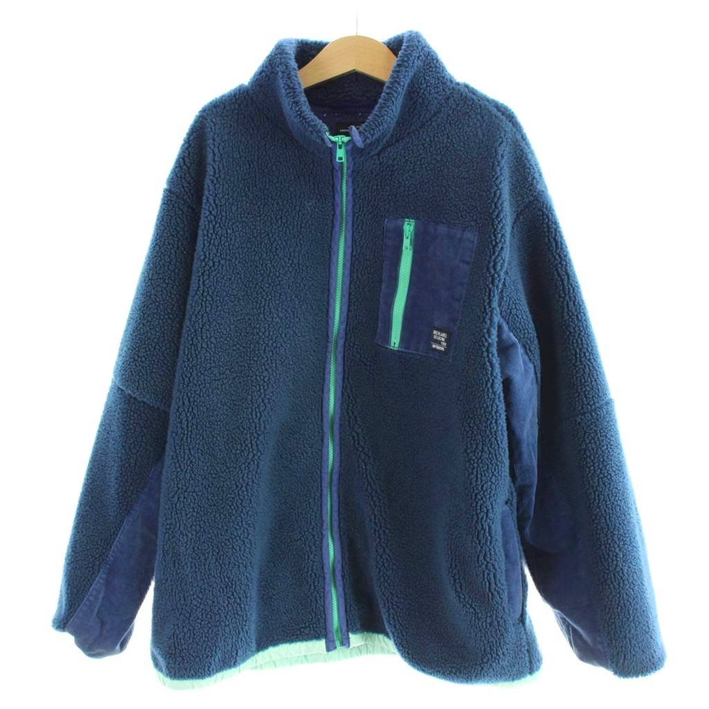 【中古】グリーンレーベルリラクシング ユナイテッドアローズ green label relaxing ボアジャケット 子ども服（男の子用） 155 紺 ネイビー ジップアップ 長袖 胸ポケット /AP ■MA キッズ 【ベクトル 古着】 2...
