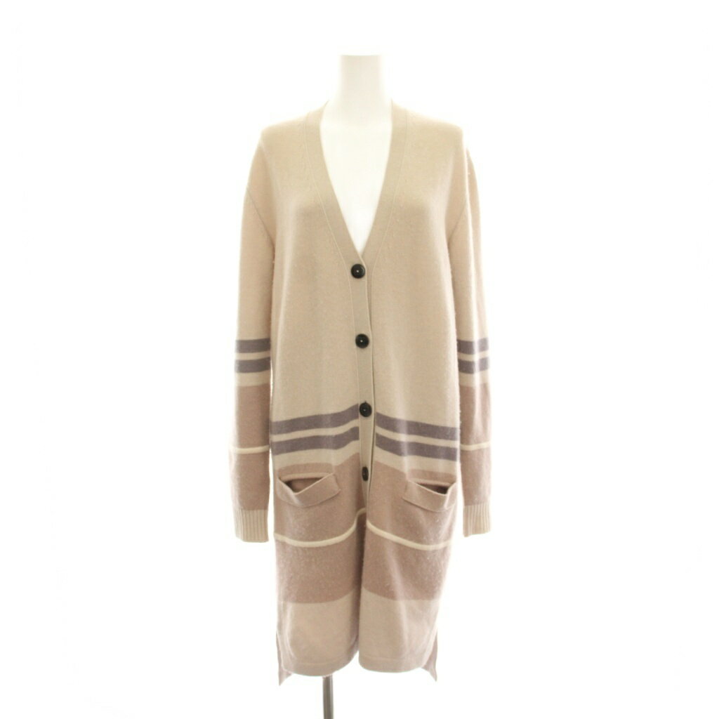 【中古】クルチアーニ cruciani ロング カーディガン ニット カシミヤ 40 ピンクベージュ Vネック 長袖 /YM17 レディース 【ベクトル 古着】 260618ブランドクルチアーニ cruciani表記サイズ40実寸サイズ肩幅...