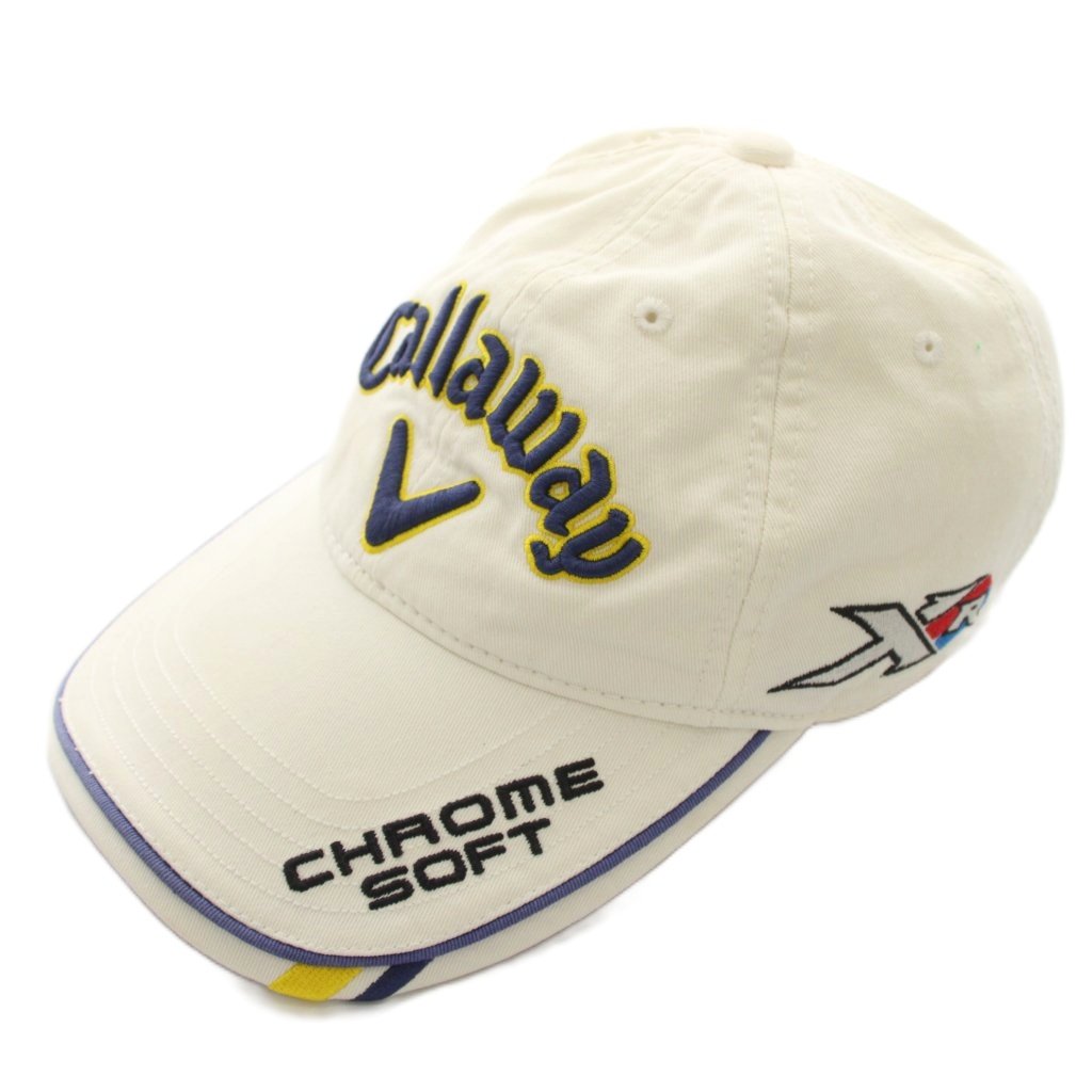 【中古】キャロウェイ CALLAWAY キャップ 野球帽 ロゴ刺繍 F 白 ホワイト /HN29 ■MA メンズ 【ベクトル 古着】 260618ブランドキャロウェイ CALLAWAY表記サイズF実寸サイズつば：8cm　頭周り：59cm　　...