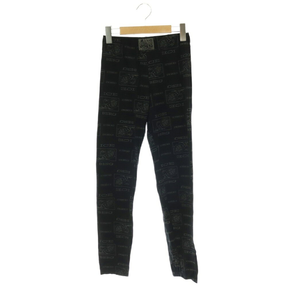【中古】アイスバーグ ICEBERG JEANS キッズ 総柄スリムパンツ ストレッチ M 黒 グレー /CX ■MA キッズ 【ベクトル 古着】 260623ブランドアイスバーグ ICEBERG表記サイズM実寸サイズウエスト：56cm　も...