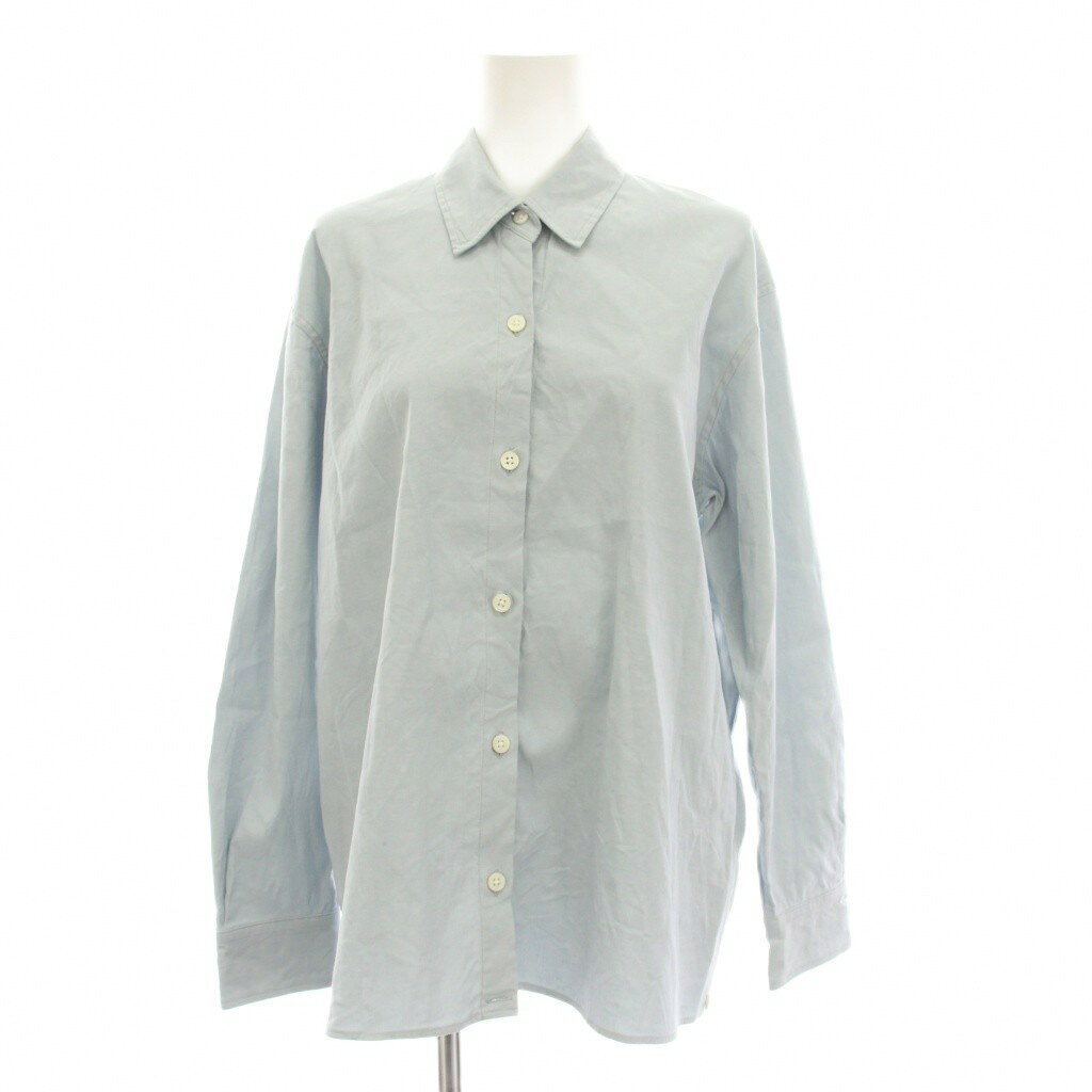 【中古】ミューズ ドゥーズィエム クラス MUSE de Deuxieme Classe 25SS STRETCH TWILL CACHE シャツ ブラウス リネン混 F 水色 ライトブルー 長袖 25050500407010 /YM9 【...