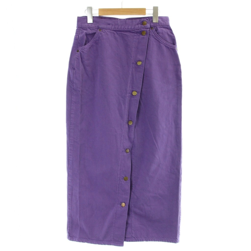 【中古】未使用品 リー LEE BUTTON SLIT SKIRT スカート M 紫 パープル ロング丈 ボタン留め スリット /AP3 レディース 【ベクトル 古着】 260626ブランドリー LEE表記サイズM実寸サイズウエスト：約68...