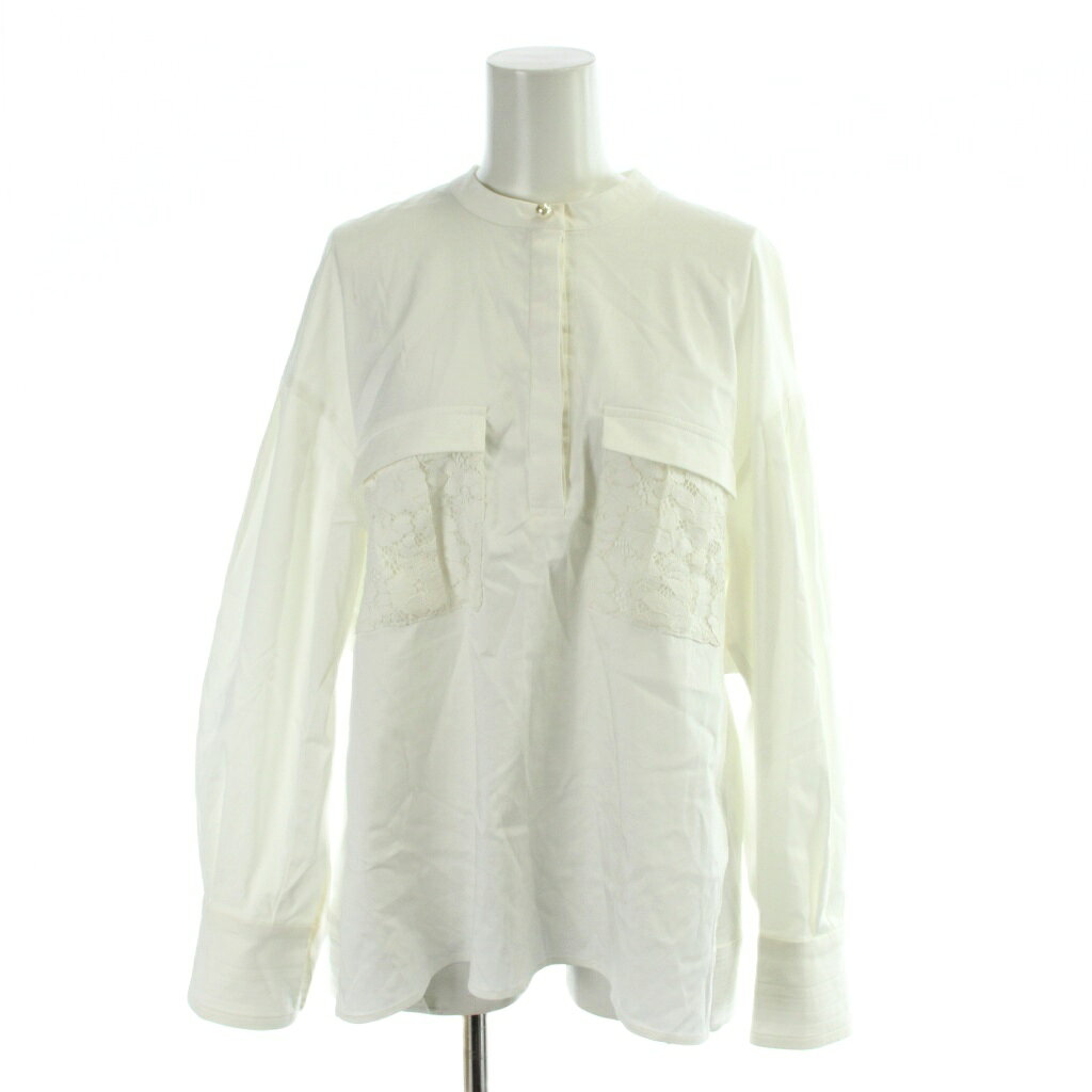 【中古】チェスティ Chesty BUTERFLIES シャツ ブラウス 0 白 ホワイト スタンドカラー 長袖 レース装飾 24M301 /AP12 レディース 【ベクトル 古着】 260702ブランドチェスティ Chesty表記サイズ0...