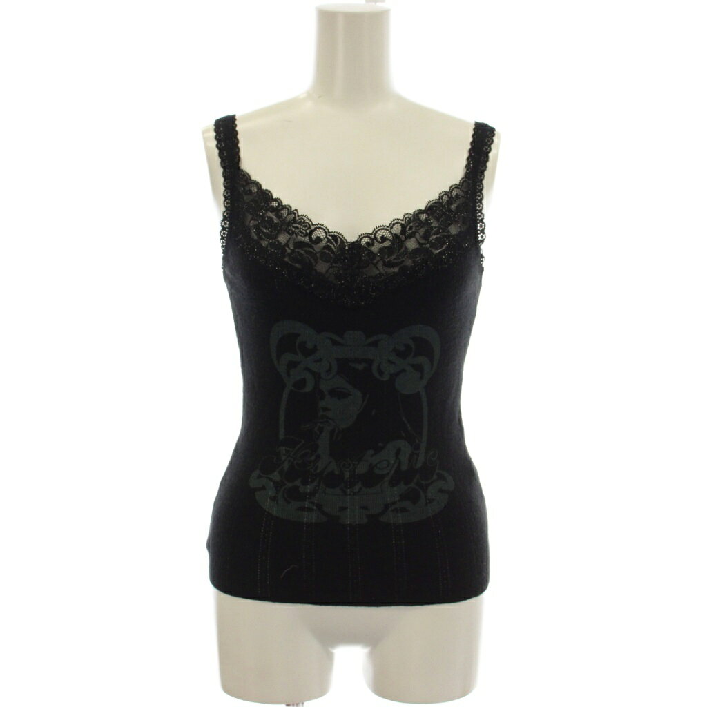 【中古】ヒステリックグラマー HYSTERIC GLAMOUR レース キャミソール ニット カットソー F 黒 ブラック 2NV-2010 /☆G34 レディース 【ベクトル 古着】 260630ブランドヒステリックグラマー HYSTER...