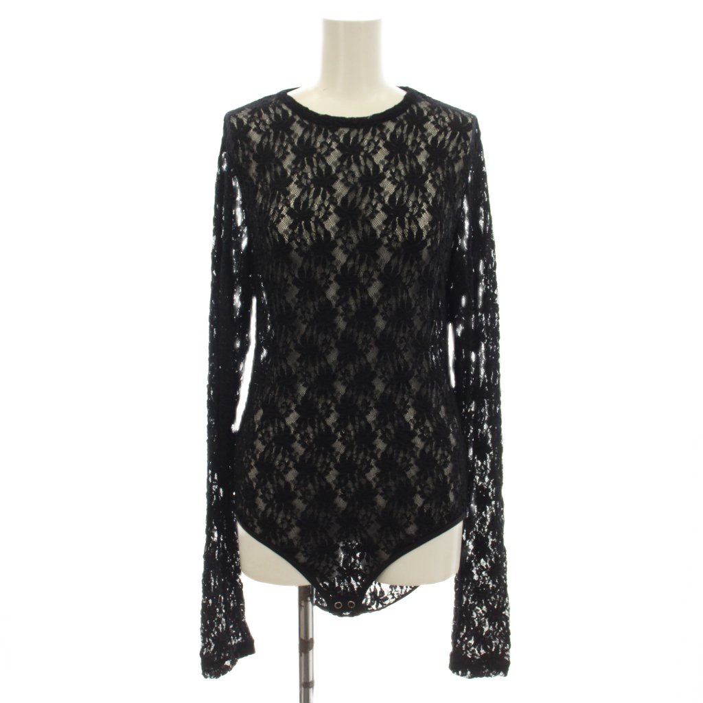 【中古】アンスクリア INSCRIRE Lace Bodysuits 総レース ボディスーツ シースルー カットソー 長袖 花柄 F 黒 ブラック I25AW-CUT12 /☆G21 レディース 【ベクトル 古着】 260701ブランドアン...