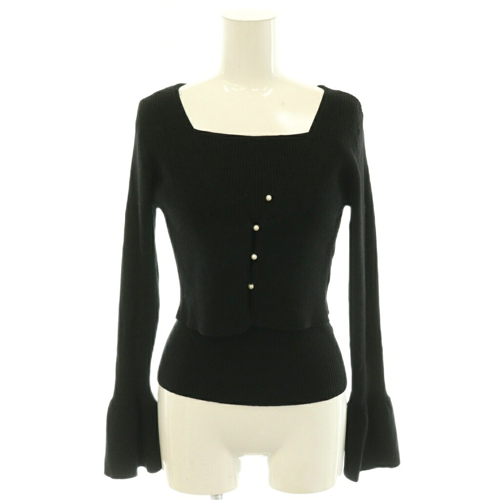 【中古】ジルバイジルスチュアート JILL by JILLSTUART アンサンブル ニット リブ FR ブラック /HK ■MA 【ベクトル 古着】 260707ブランドジルバイジルスチュアート JILL by JILLSTUART表記サ...