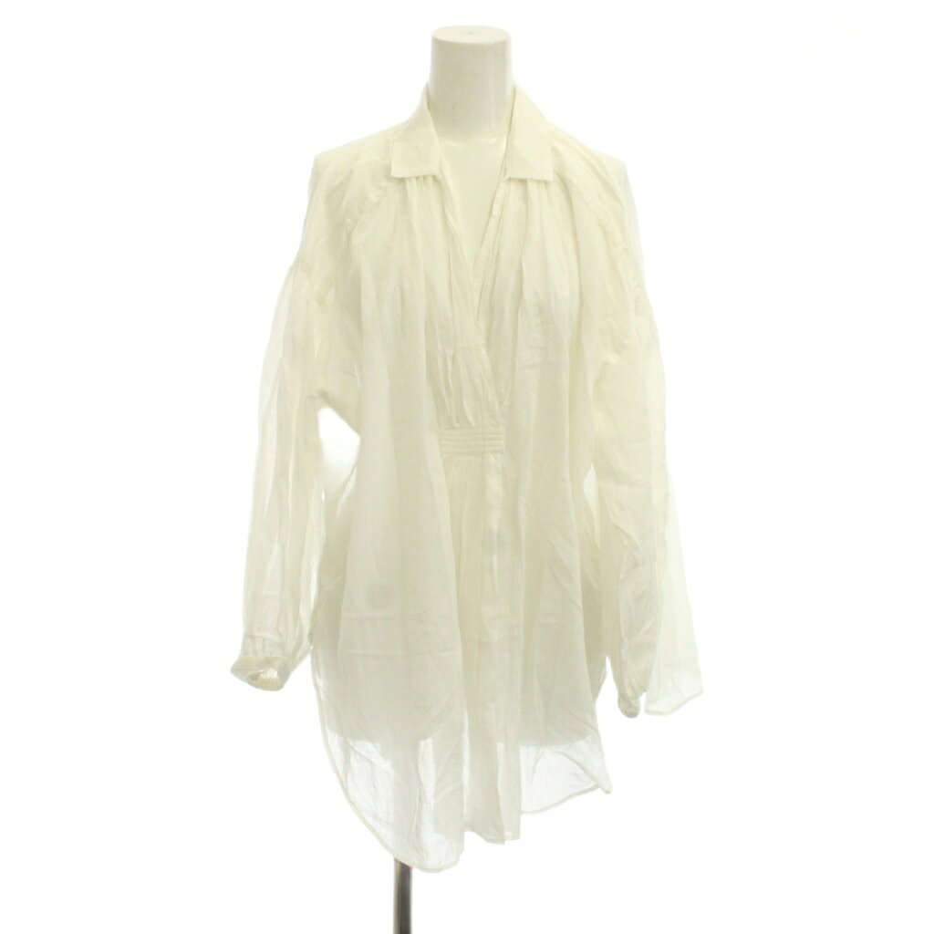 【中古】ヌキテパ NE QUITTEZ PAS! シャツ ブラウス 長袖 Vネック 白 /JP44 レディース 【ベクトル 古着】 260708ブランドヌキテパ NE QUITTEZ PAS!実寸サイズ肩幅：56cm　身幅：64cm　着丈：...