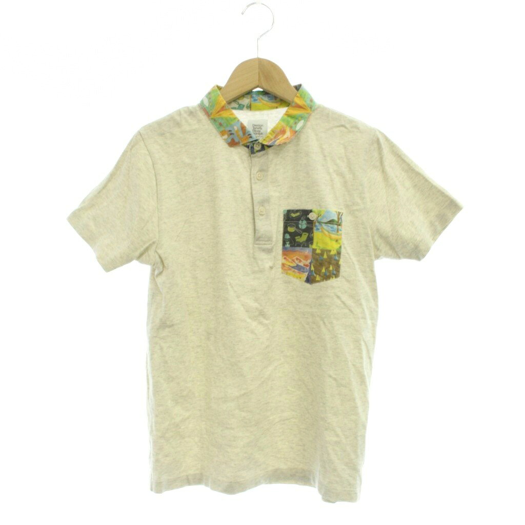 【中古】design tshirts store graniph グラニフ ポロシャツ SS グレー 総柄襟 パッチワークポケット 半袖 /JP レディース 【ベクトル 古着】 260711表記サイズSS実寸サイズ肩幅：36cm　身幅：45...