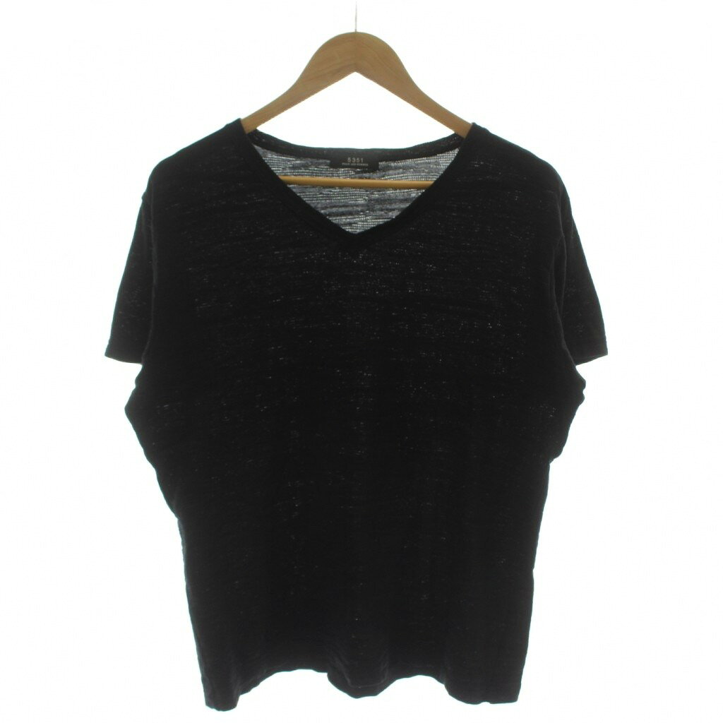 【中古】5351プールオム 5351 POUR LES HOMMES Tシャツ 半袖 Vネック 50 黒 ブラック 02350021005 /GG メンズ 【ベクトル 古着】 260722ブランド5351プールオム 5351 POUR LE...