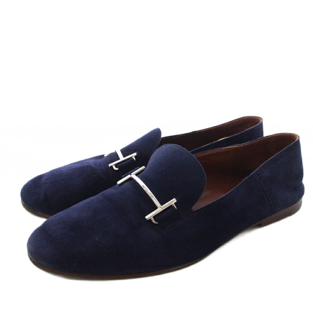 【中古】エルメス HERMES SAGA スエード ローファー モカシン 41 紺 /PJ メンズ 【ベクトル 古着】 260424ブランドエルメス HERMES表記サイズ41実寸サイズ最大幅：9.5cm　アウトソール：28cm　　素材スエ...