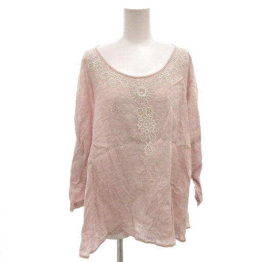 【中古】ヌキテパ NE QUITTEZ PAS! プルオーバー ブラウス 麻 リネン 長袖 刺繍 ベージュ /FF ■YHS4 レディース 【ベクトル 古着】 251010ブランドヌキテパ NE QUITTEZ PAS!表記サイズサイズ表記...