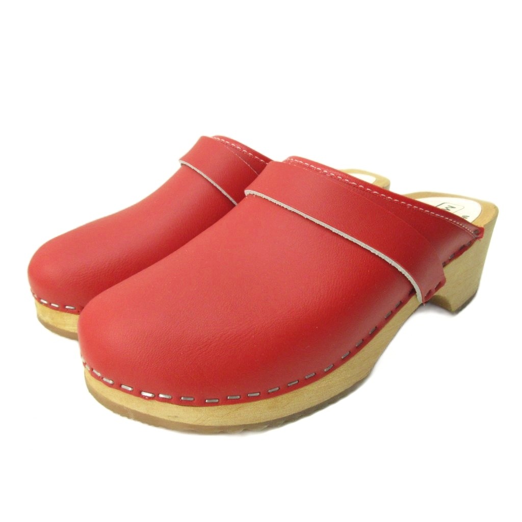 【中古】モヘダトフェール MOHEDA TOFFELN サボサンダル シューズ ローヒール レザー 36 23.0cm 赤 レッド 0215 【ベクトル 古着】 260215表記サイズ36 23.0cm実寸サイズヒールの高さ：約5cm　最大...