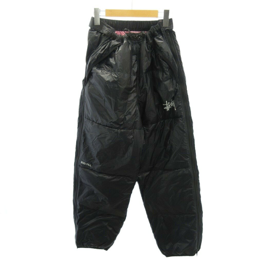 【中古】ステューシー STUSSY 美品 MICRO RIPSTOP DOWN PANT イージーパンツ ダウン ロゴ プリント S 黒 ブラック 0313 メンズ 【ベクトル 古着】 260313ブランドステューシー STUSSY表記サイ...