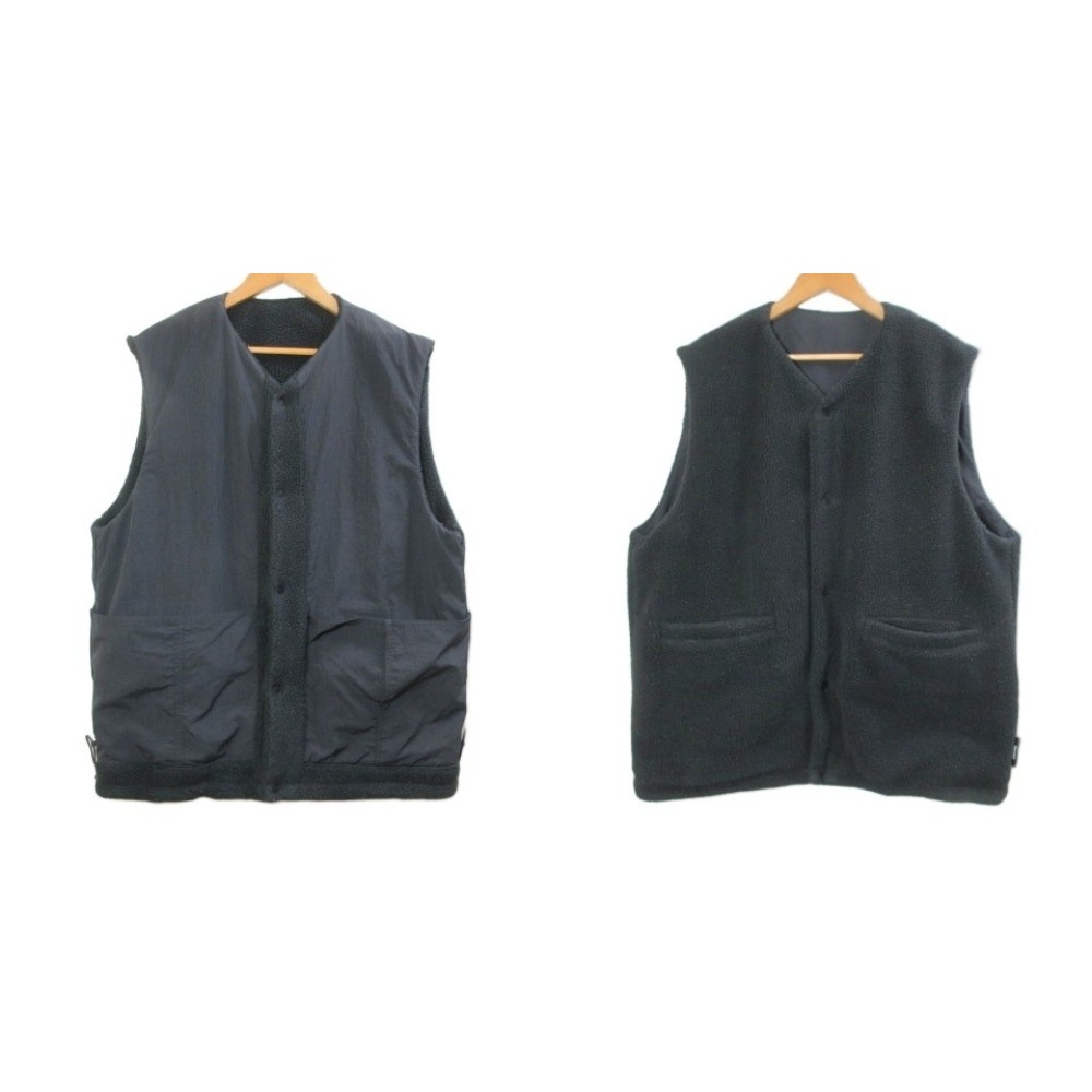【中古】イール EEL Sunday Fleece Vest リバーシブル フリースベスト ポーラテック リップストップナイロン Vネック M 黒 ブラック /X メンズ 【ベクトル 古着】 260311ブランドイール EEL表記サイズM実...