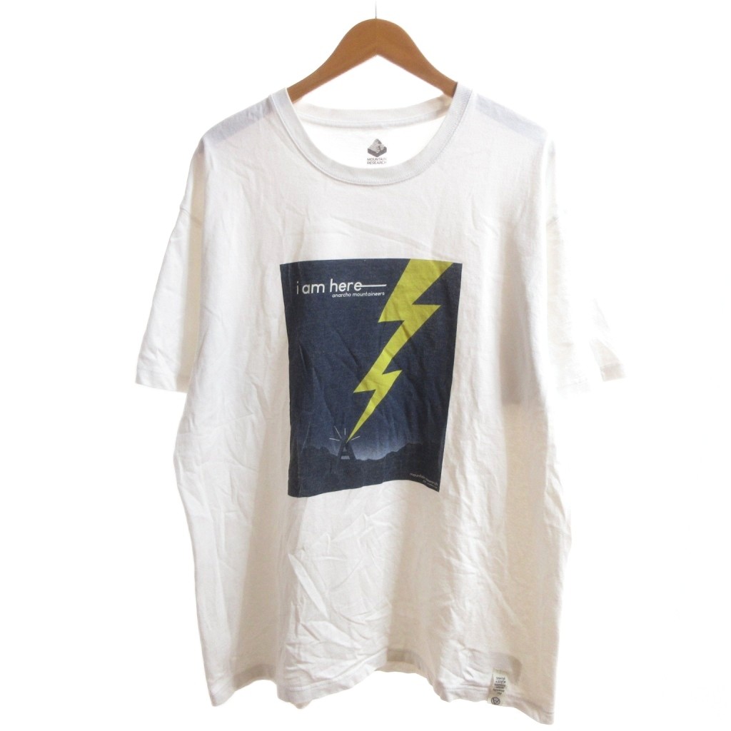 【中古】マウンテンリサーチ Mountain Research "i am here" Tシャツ カットソー 半袖 白 クルーネック/HW メンズ 【ベクトル 古着】 260415ブランドマウンテンリサーチ Mountain Researc...