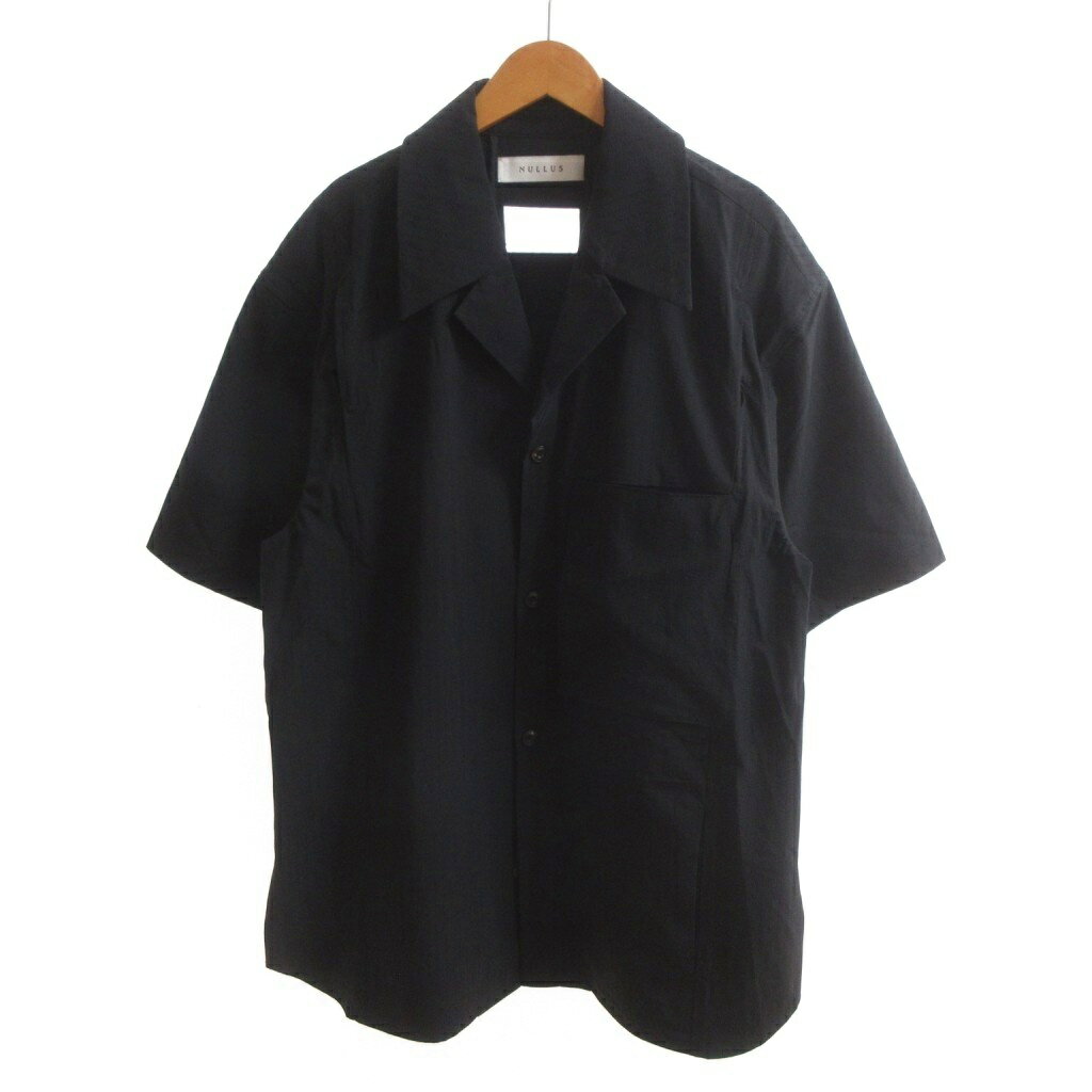 【中古】ヌルス NULLUS 25SS 美品 シャツ 半袖 ラペル ストライプ柄 2 黒 ブラック /SJ メンズ 【ベクトル 古着】 260515表記サイズ2実寸サイズ肩幅：48cm　身幅：57cm　着丈：79cm　袖丈：27cm　　素材...