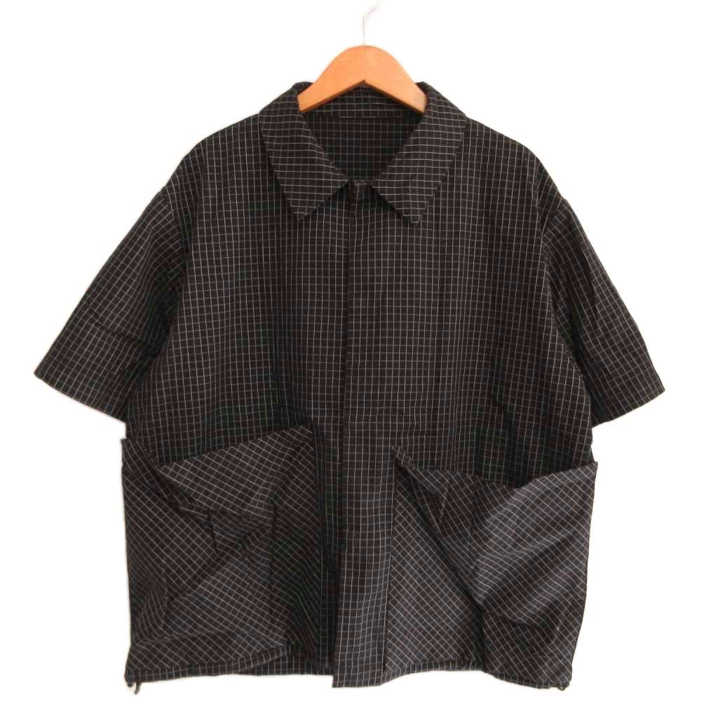 【中古】コモンディバイザー Common Divisor シャツ 半袖 チェック柄 2 黒 ブラック 白 ホワイト メンズ 【ベクトル 古着】 260420表記サイズ2実寸サイズ肩幅：49cm　身幅：56cm　着丈：65cm　袖丈：24cm...