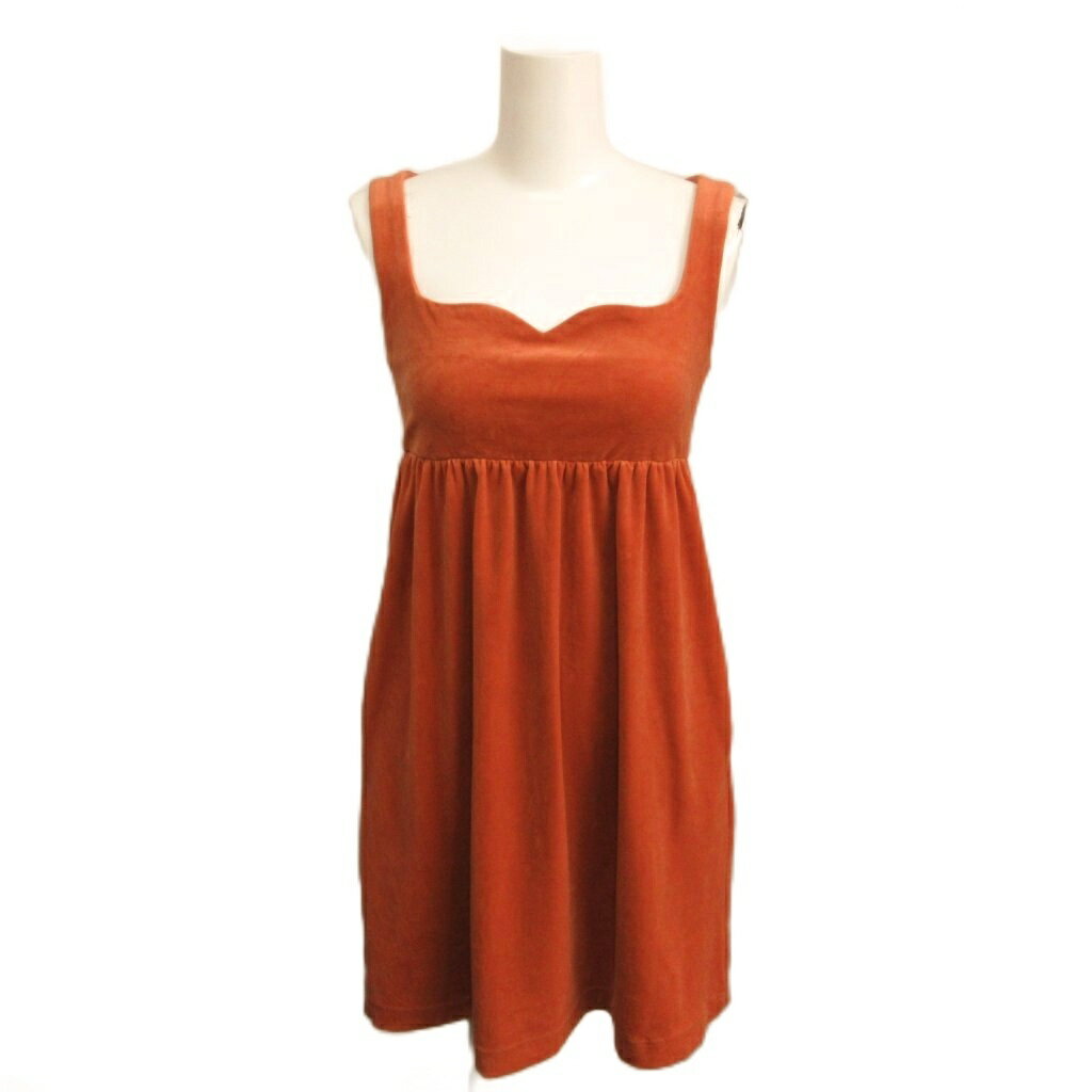 【中古】デイジーリンフォクシー DAISY LIN For FOXEY DAISY VELOUR キャミワンピース ベロア 膝丈 38 オレンジ 30590 IBO94 レディース 【ベクトル 古着】 260429ブランドデイジーリンフォク...