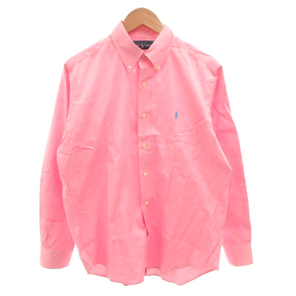 【中古】ポロ バイ ラルフローレン Polo by Ralph Lauren ボタンダウンシャツ BD 長袖 ポニー刺繍 41-84 ピンク /FF IBO98 メンズ 【ベクトル 古着】 260611ブランドポロ バイ ラルフローレン P...