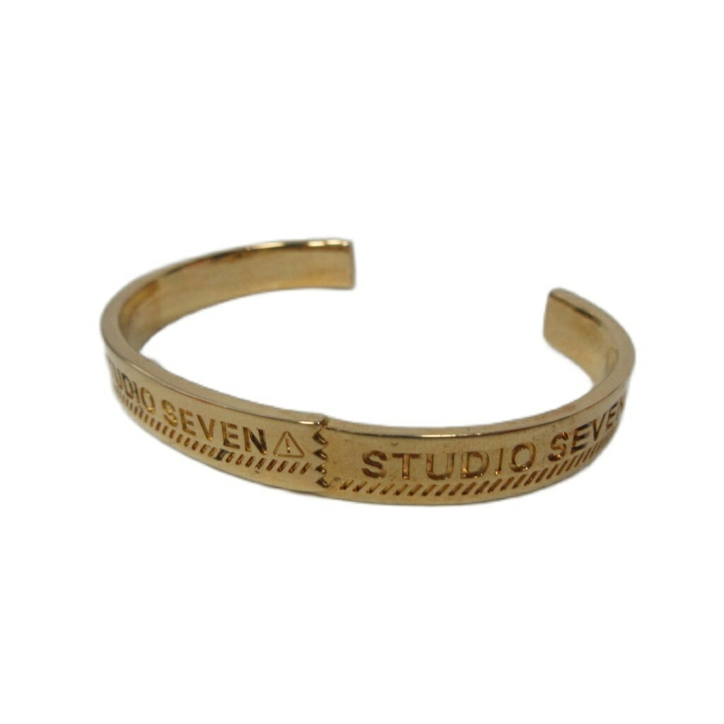 【中古】スタジオセブン STUDIO SEVEN caution bangle BRASS コーションバングル 真鍮 ロゴ刻印 ゴールド色 メンズ 【ベクトル 古着】 260615ブランドスタジオセブン STUDIO SEVEN実寸サイズ幅...