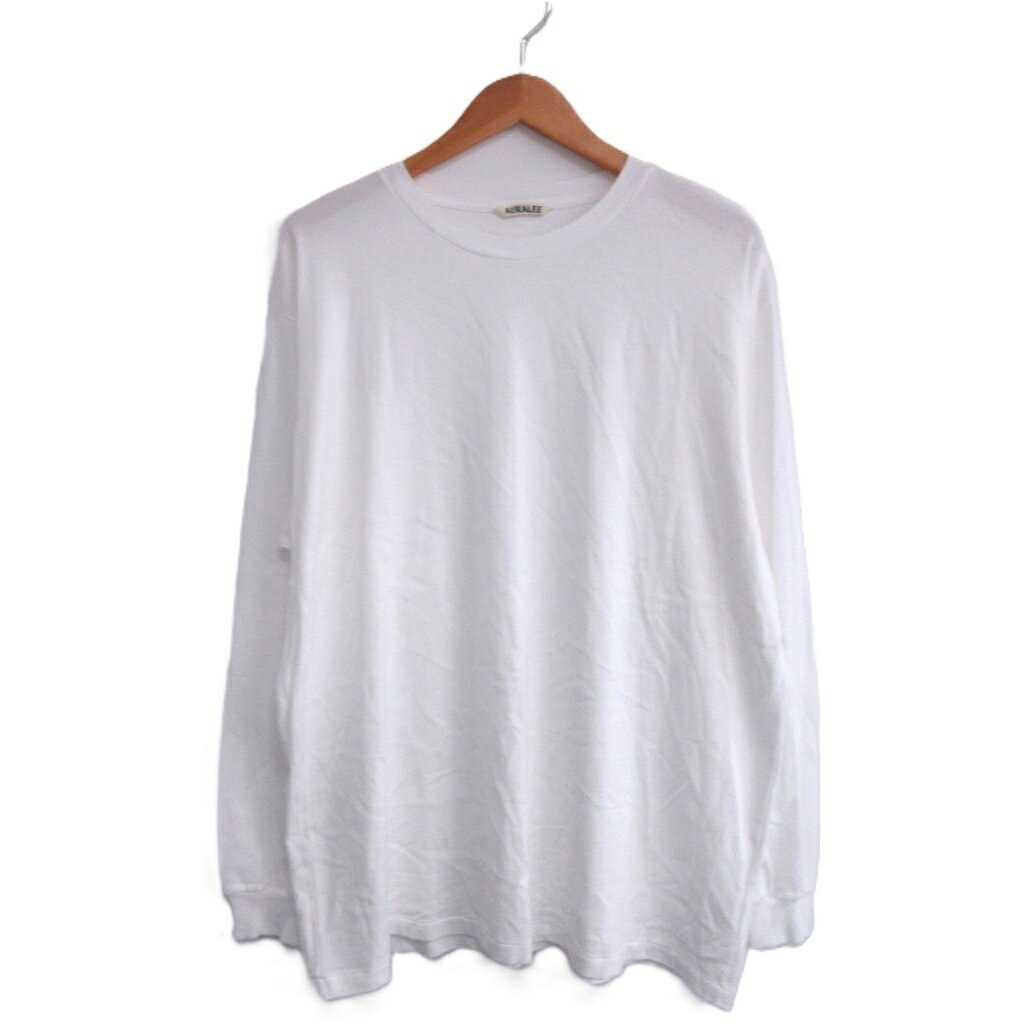 【中古】オーラリー AURALEE LUSTER PLAITING L/S TEE Tシャツ ピマコットン ロンT カットソー 長袖 無地 4 白 ホワイト メンズ 【ベクトル 古着】 260702ブランドオーラリー AURALEE表記サイ...