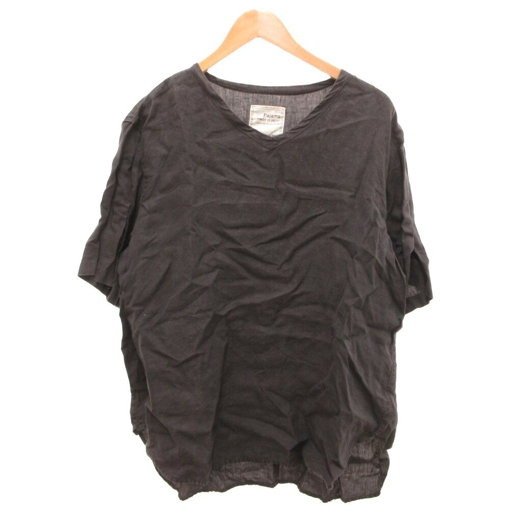 【中古】オーギュストプレゼンテーション AUGUSTE PRESENTATION パジャマルック リネンプルオーバーシャツ Tシャツ 半袖 オーバーサイズ M チャコールグレー /JS メンズ 【ベクトル 古着】 260724ブランドオーギ...