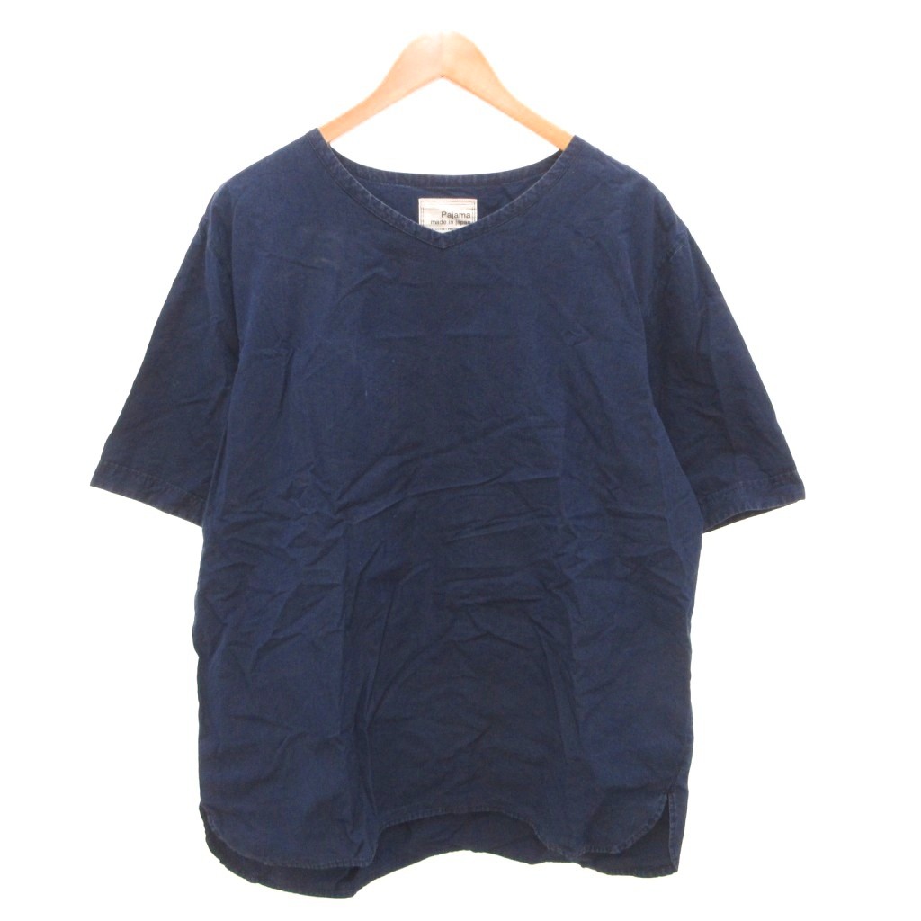 【中古】オーギュストプレゼンテーション AUGUSTE PRESENTATION パジャマルック プルオーバーシャツ Tシャツ 半袖 オーバーサイズ L インディゴブルー 紺 ネイビー /JS メンズ 【ベクトル 古着】 260724ブラン...