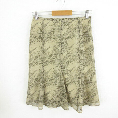 【中古】ミッシェルクラン MICHEL KLEIN 膝丈スカート フレア シフォン 総柄 ベージュ 茶 38 *E955 レディース 【ベクトル 古着】 220111ブランドミッシェルクラン MICHEL KLEIN表記サイズ38 日本サイ...