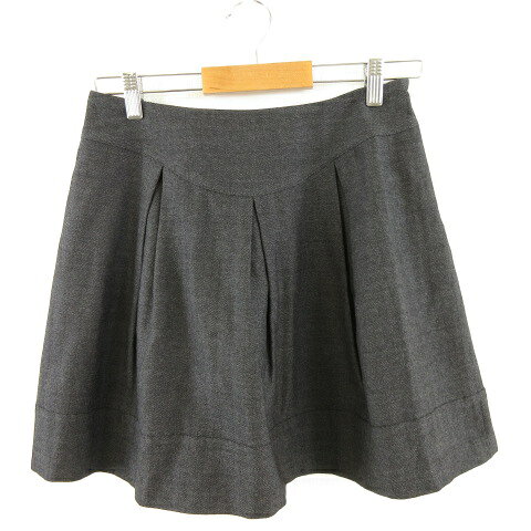【中古】シンシアローリー CYNTHIA ROWLEY ミニスカート フレア ヘリンボーン タック 黒 2 *A760 レディース 【ベクトル 古着】 230120ブランドシンシアローリー CYNTHIA ROWLEY表記サイズ2（日本サイ...