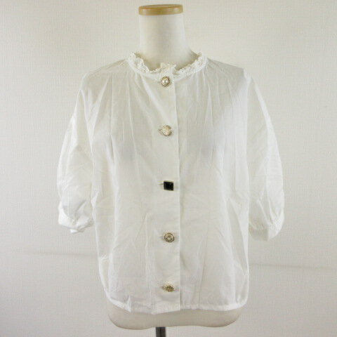 【中古】オリーブデオリーブ OLIVE des OLIVE シャツ ブラウス 七分袖 レース 白 M *T650 レディース 【ベクトル 古着】 250708ブランドオリーブデオリーブ OLIVE des OLIVE表記サイズM実寸サイズ肩...