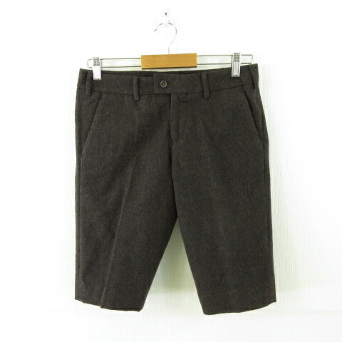 【中古】メーアエンタープライズ MAR ENTERPRISE ウールショートパンツ ハーフ 茶 M *A489 レディース 【ベクトル 古着】 251021表記サイズM実寸サイズウエスト：74cm　もも幅：25cm　裾幅：21cm　股上：2...