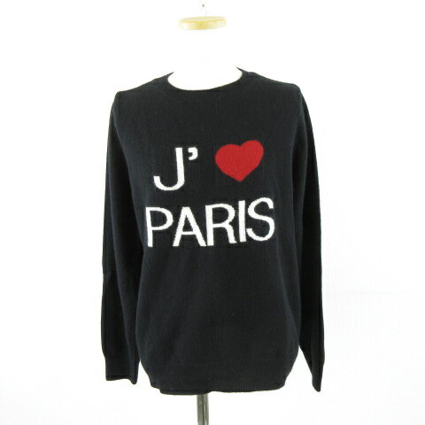 【中古】RUIRICH ニット セーター 長袖 ロゴ 黒 *A383 レディース 【ベクトル 古着】 260119表記サイズサイズ表記はございません実寸サイズ肩幅：35cm　身幅：46cm　着丈：58cm　袖丈：60cm　　素材表記はござい...