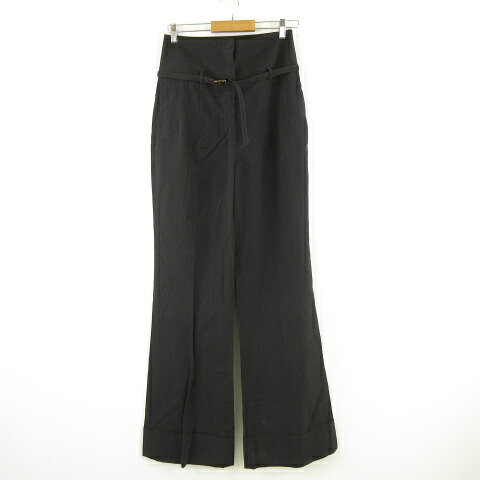 【中古】アントニオマラス antonio marras ワイドパンツ ハイウエスト ロング ストライプ こげ茶 44 *A221 レディース 【ベクトル 古着】 260611ブランドアントニオマラス antonio marras表記サイズ4...